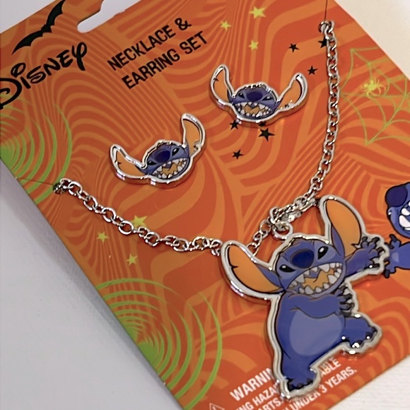 Disney | Jewelry | Nwt Stitch Necklace And Earring Set | Poshmark
